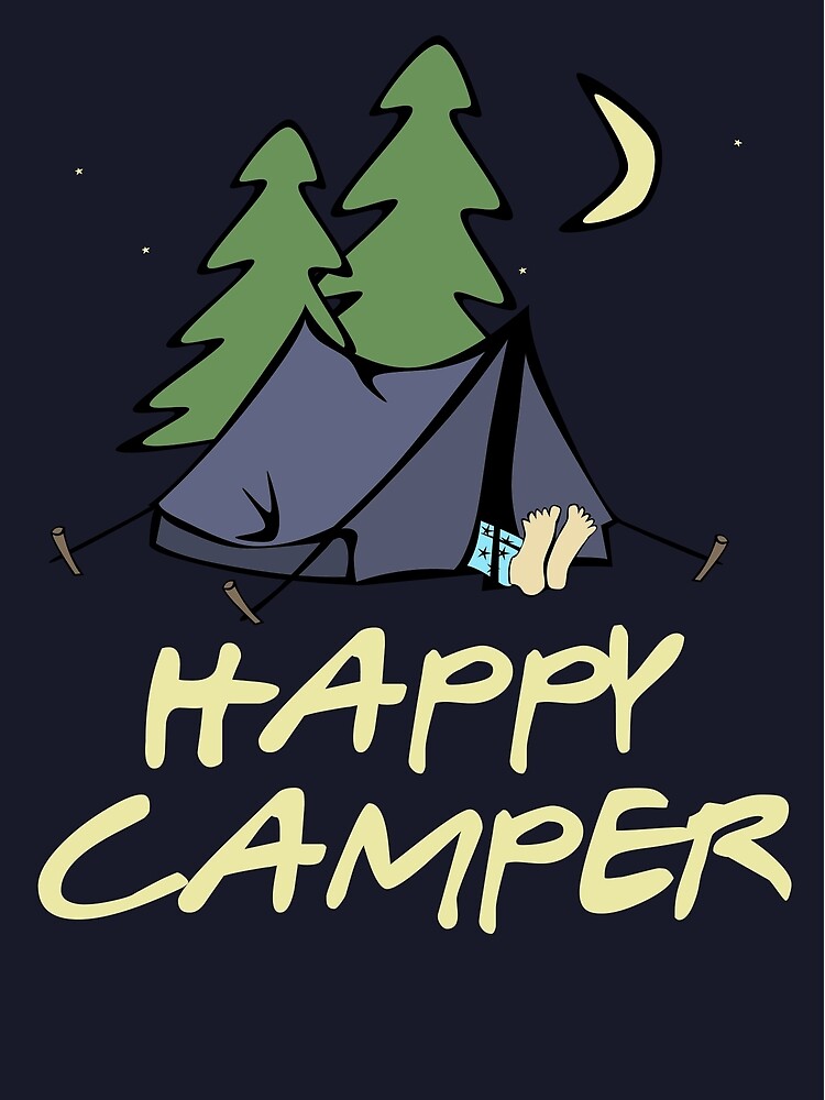 "Happy Camper Sleeping In The Tent - Adventure And Nature Lovers Gift ...
