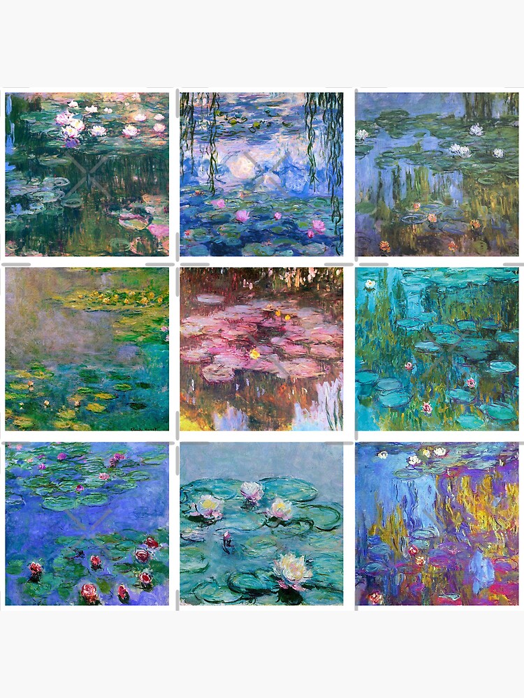 "Claude Monet Water Lilies Art Collage" Poster for Sale by ...