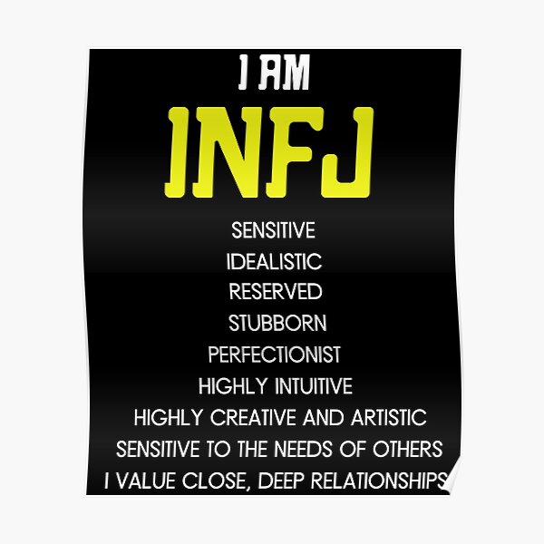 "INFJ Personality Traits" Poster for Sale by RockBeeDesigns | Redbubble
