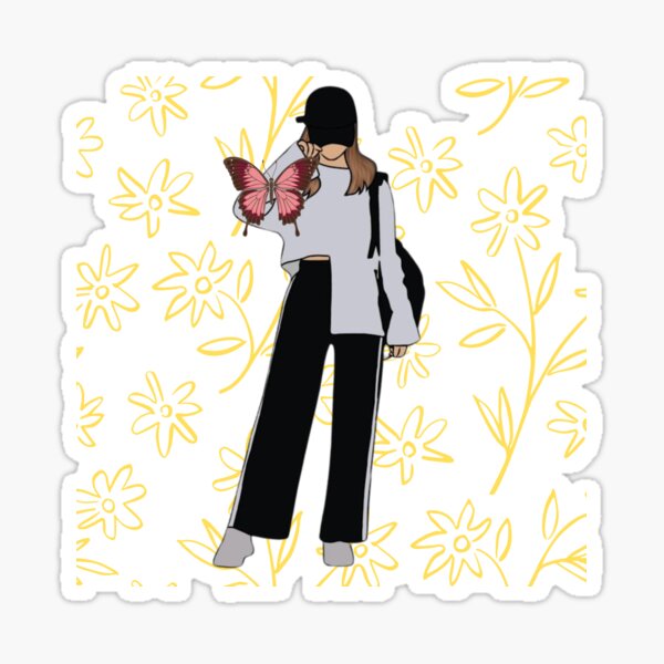 "Aesthetic flower drip girl" Sticker for Sale by Akumajem | Redbubble