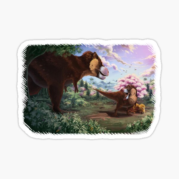 "Feathered T-Rex Face off for Prey" Sticker for Sale by AssetMagpie ...