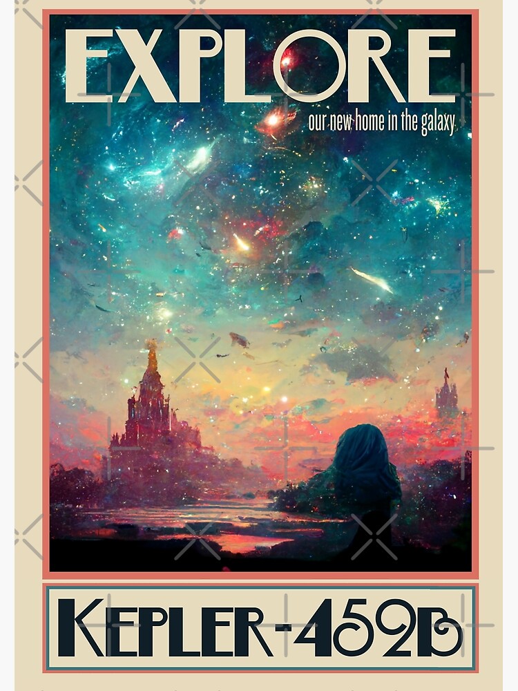 "Vintage space travel and tourism, Visit Kepler 452B, future Space X travel to the stars" Poster ...