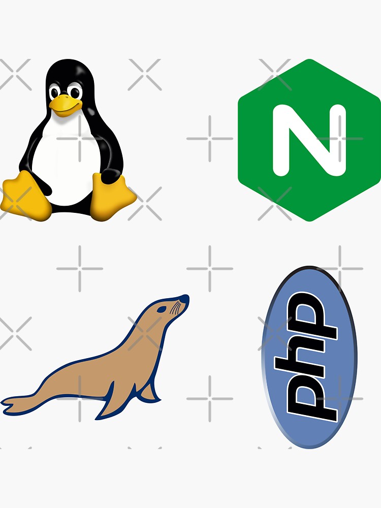 Linux Tux Nginx Mariadb Php 4x Sticker Combo Pack Sticker For Sale By Thisisgeekvana