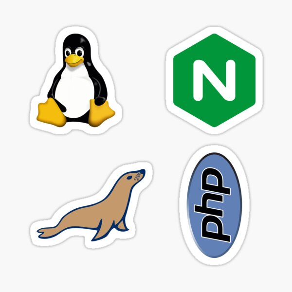 Linux Tux, NGINX, MariaDB, PHP - 4x Sticker Combo Pack" Sticker for ...