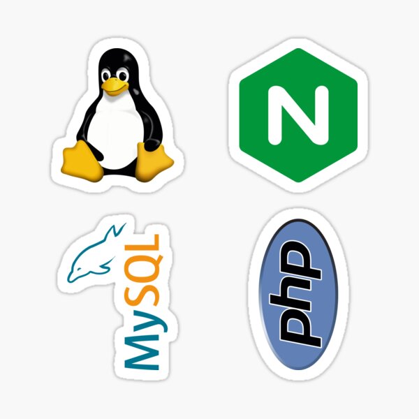 Linux Tux, NGINX, MariaDB, PHP - 4x Sticker Combo Pack" Sticker for ...
