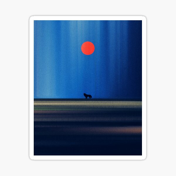 "Wolf Red Moon " Sticker for Sale by Anothermyth | Redbubble