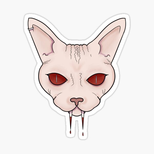 "vampire sphinx cat" Sticker for Sale by freakthatiam | Redbubble