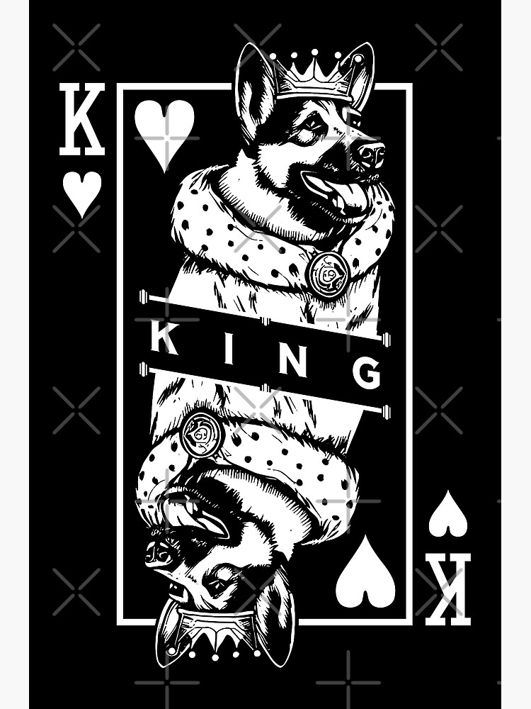 "German Shepherd King Of Hearts Dog Playing Card Pop Art" Poster for ...