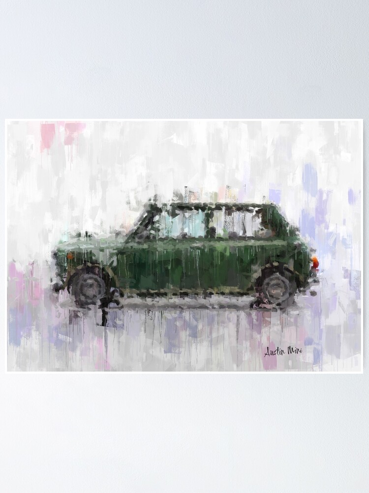 "Mini 1959 retro car oil art" Poster for Sale by chalavek | Redbubble
