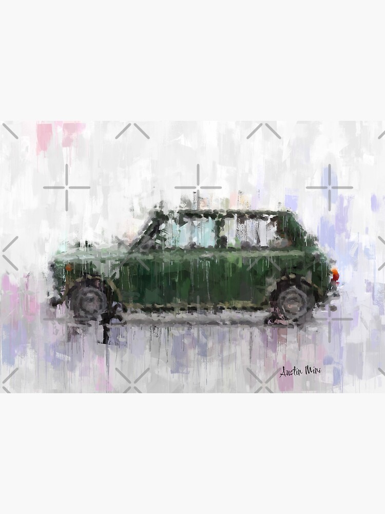 "Mini 1959 retro car oil art" Sticker for Sale by chalavek | Redbubble