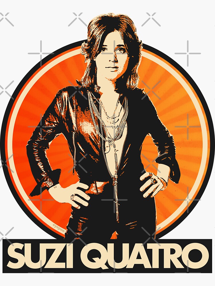 "Suzi Quatro 70s Glam Rock" Sticker for Sale by eyepoo | Redbubble