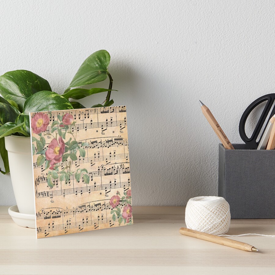 "Floral Music Sheet Vintage Old Piano Music Sheet Patterns Musician ...