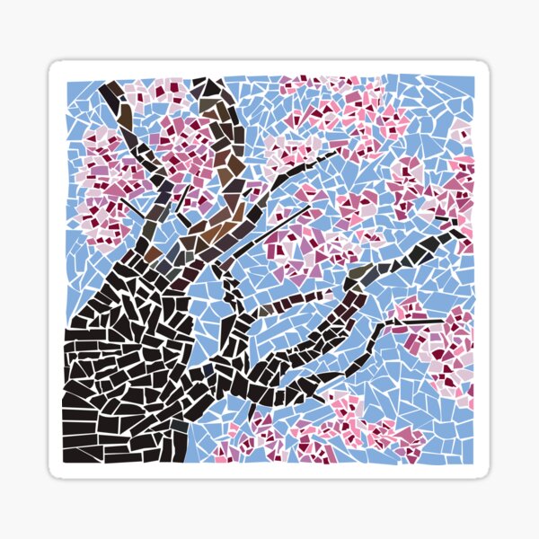 "Cherry Blossom Tree Mosaic Adaptation" Sticker for Sale by ...