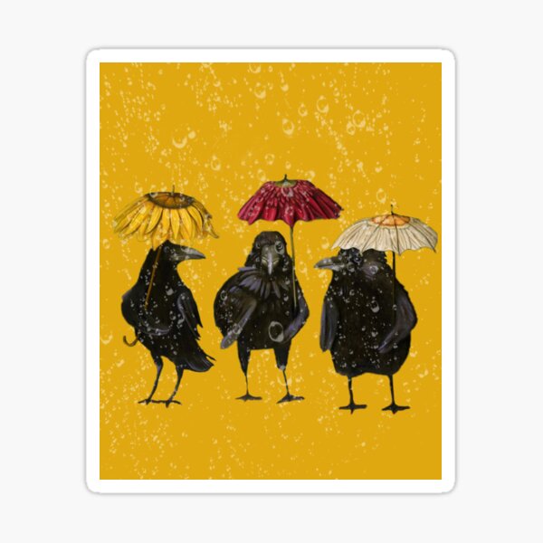 "Umbrella in crow" Sticker for Sale by nandinisakshi | Redbubble