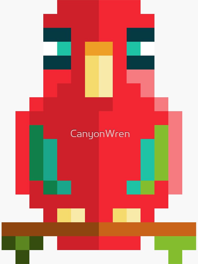 Pegatina «Scarlet Macaw Pixel Art» de CanyonWren | Redbubble