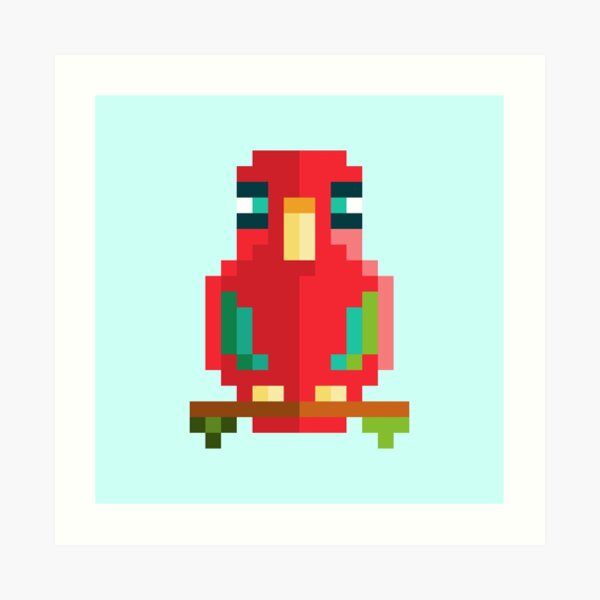 "Scarlet Macaw Pixel Art" Art Print by CanyonWren | Redbubble
