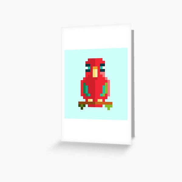 "Scarlet Macaw Pixel Art" Greeting Card by CanyonWren | Redbubble