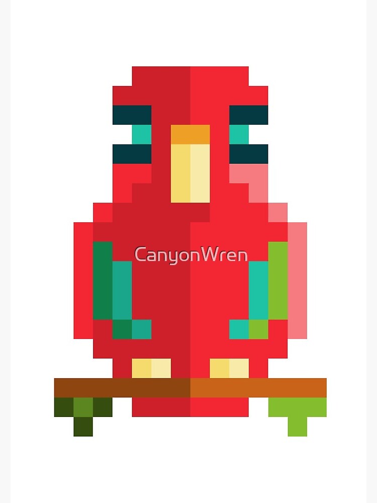 "Scarlet Macaw Pixel Art" Spiral Notebook by CanyonWren | Redbubble