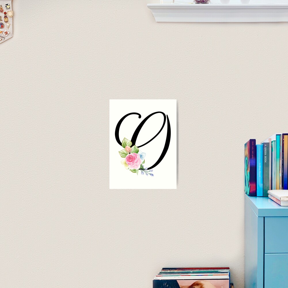 "Floral Monogram Fancy Script Letter O" Art Print for Sale by Grafixmom ...