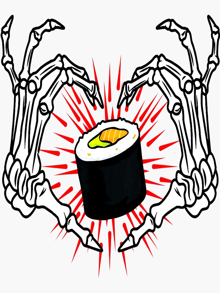 "Skeleton Hand Heart Lazy DIY Halloween Costume Cool Sushi" Sticker for Sale by Sarah-Mattfeld ...