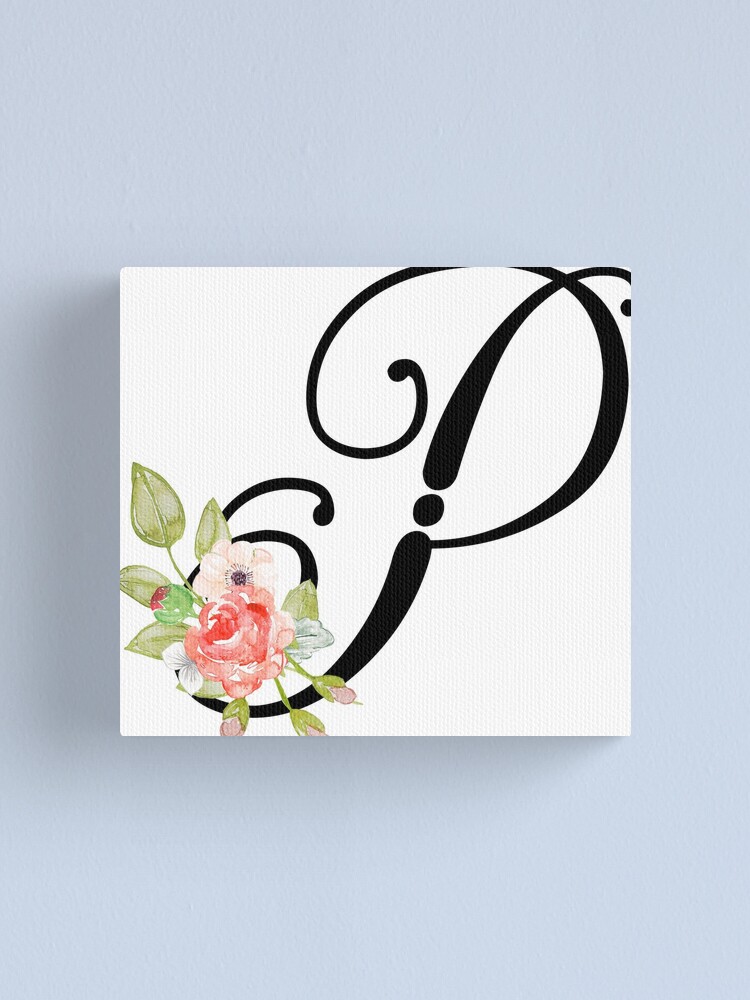 "Floral Monogram Fancy Script Letter P" Canvas Print for Sale by ...