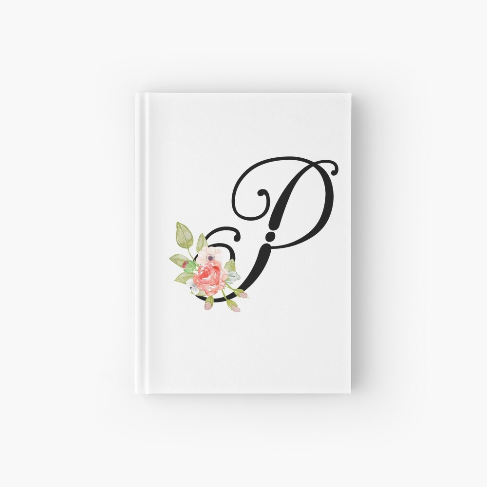 "Floral Monogram Fancy Script Letter P" Hardcover Journal by Grafixmom ...