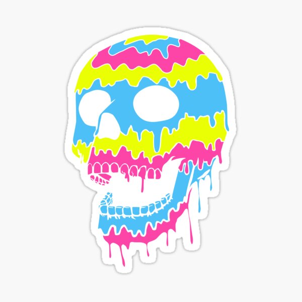 "Melting skull drip" Sticker for Sale by FanityPrints | Redbubble