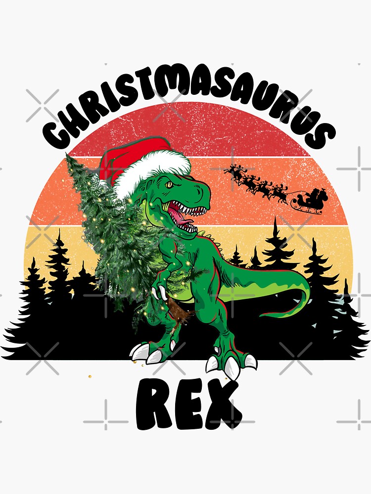 "Christmasaurus Rex Funny Dinosaur " Sticker for Sale by Affyboss6 ...