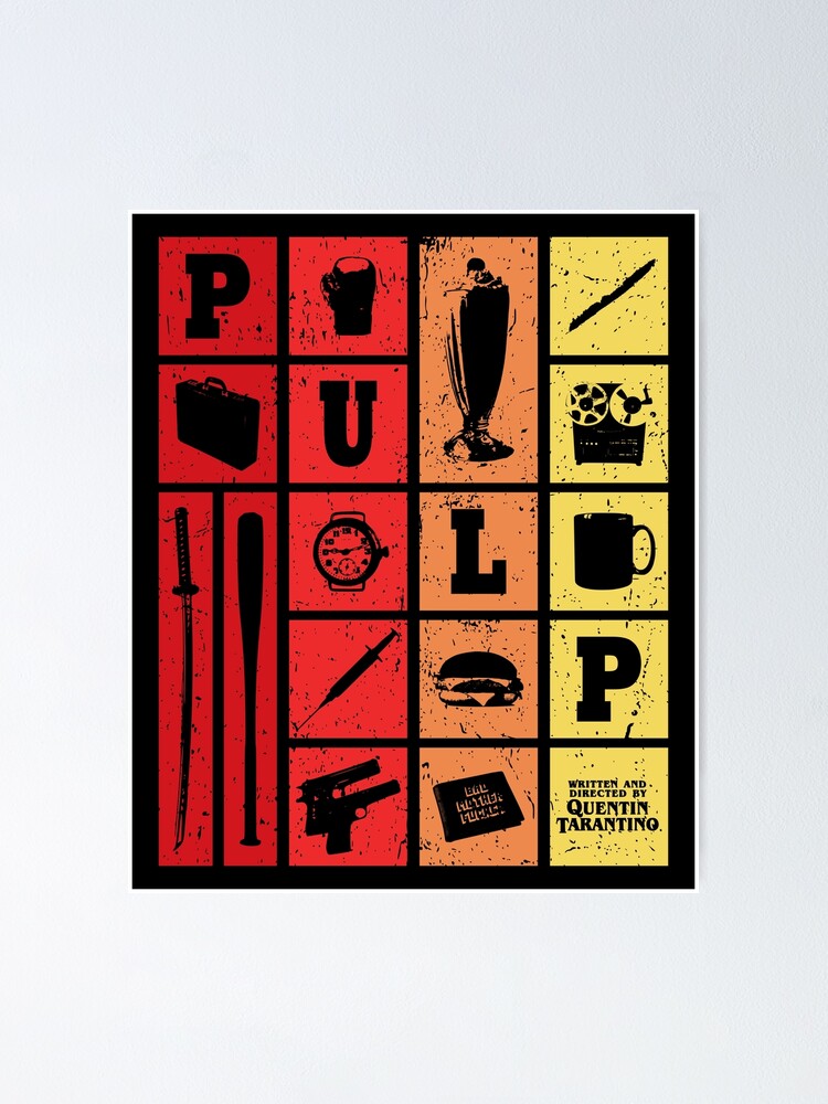"Pulp Movie Tarantino Colors" Poster for Sale by TKsuited | Redbubble