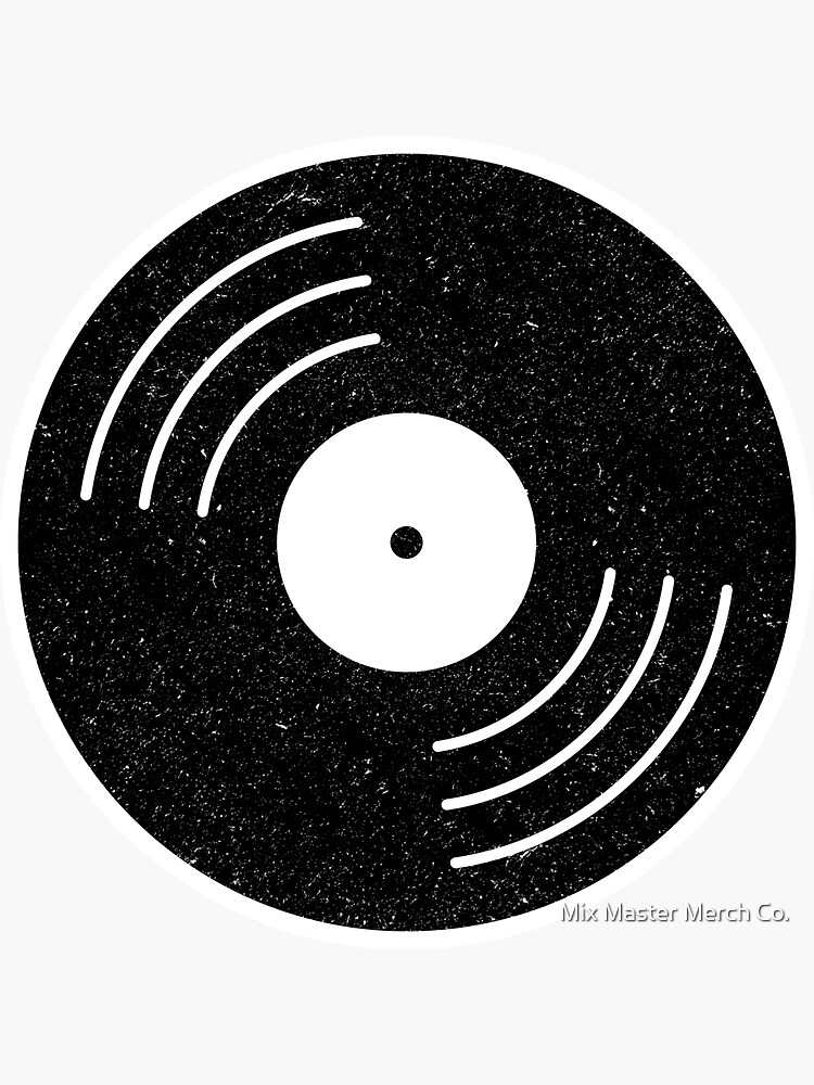 "Distressed Vinyl Record" Sticker for Sale by mixmastermerch | Redbubble
