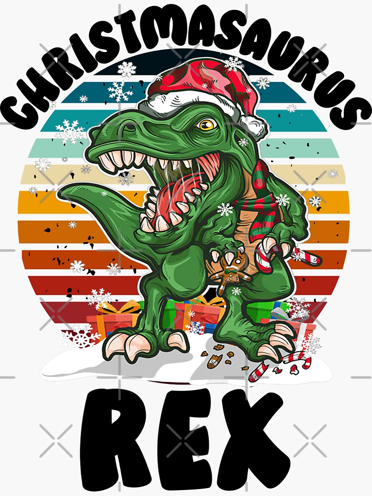 "Christmasaurus Rex Funny Dinosaur " Sticker for Sale by Affyboss6 ...