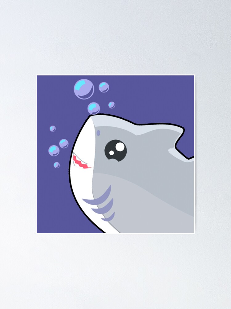 "Cute Blue Baby Shark Face" Poster for Sale by AichaShopS | Redbubble