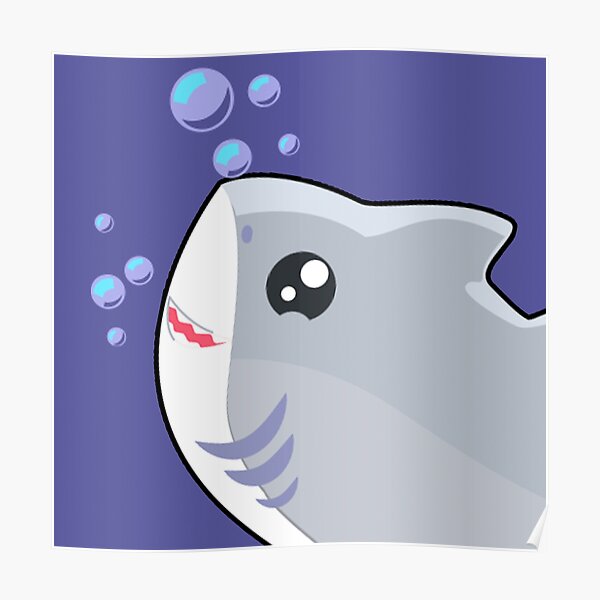 "Cute Blue Baby Shark Face" Poster for Sale by AichaShopS | Redbubble