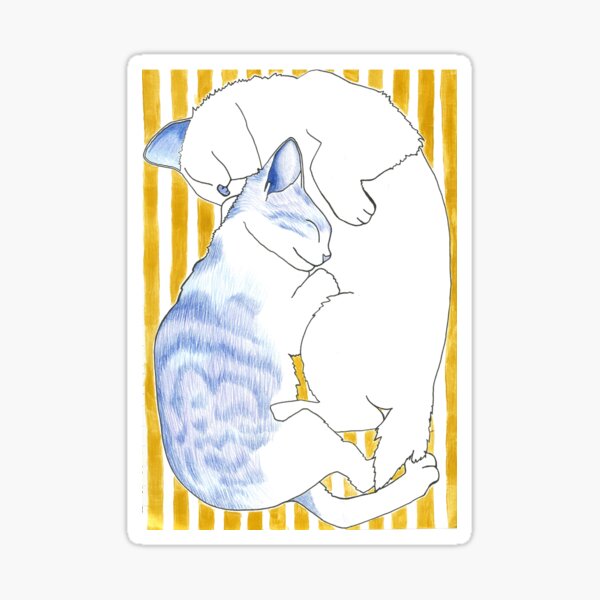 Cuddling Cats Stickers | Redbubble