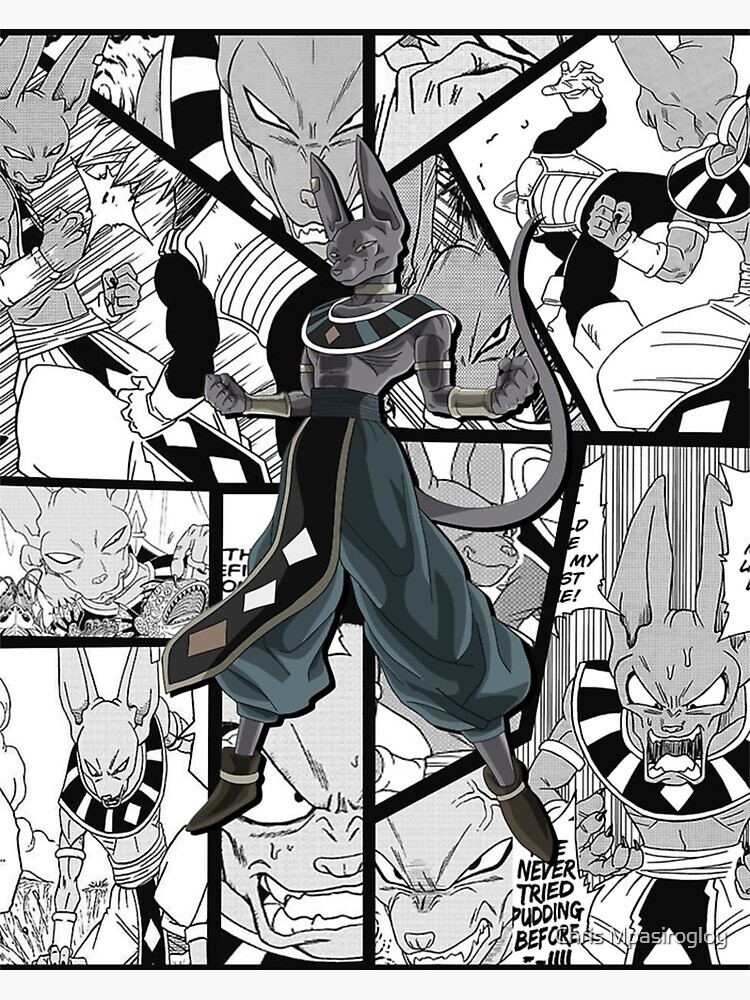 "God Of Destruction Beerus Manga Version" Sticker for Sale by ...