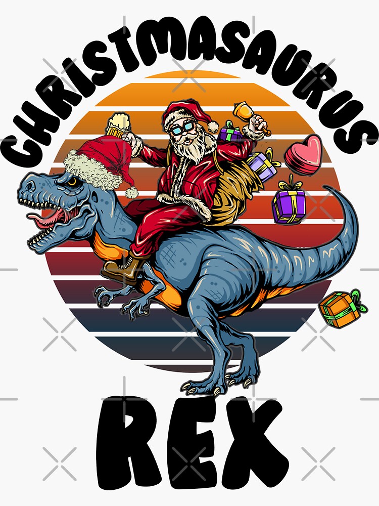 " Christmasaurus Rex Funny Dinosaur " Sticker for Sale by Affyboss6 ...