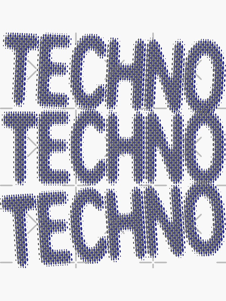 "Techno Techno Techno" Sticker for Sale by Techno-Menace | Redbubble
