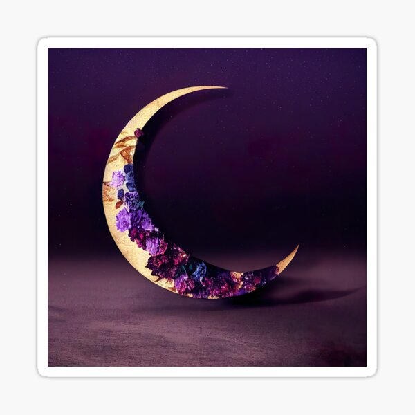 "Night Arabian Purple Darkmoon on a Grey Cloudy Sky Sticker" Sticker ...