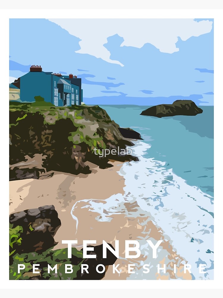 "Tenby Beach - Pembrokeshire" Postcard for Sale by typelab | Redbubble