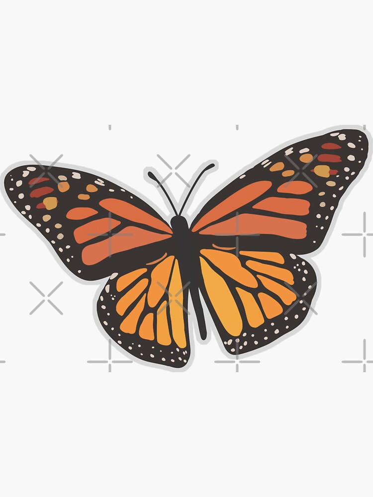 "Orange (Monarch) Butterfly " Sticker for Sale by ashlee-45 | Redbubble