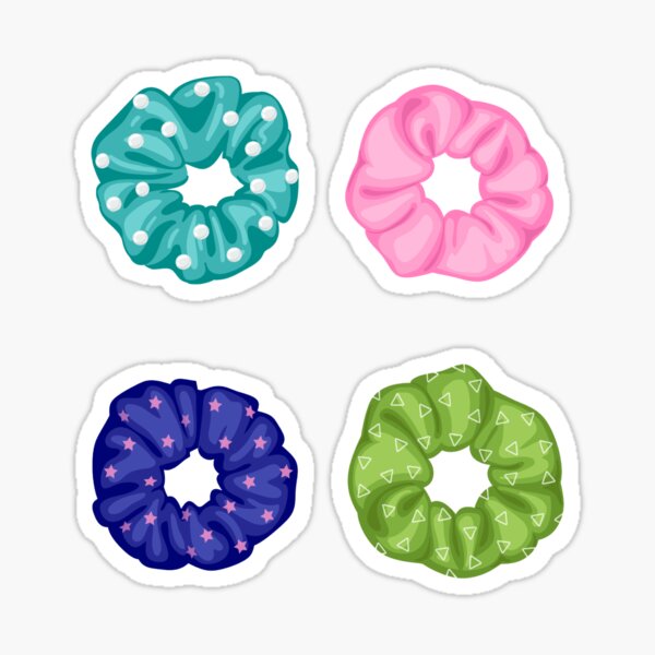 "Hair Scrunchie Sparkle 4 Pack" Sticker for Sale by sweary12 | Redbubble