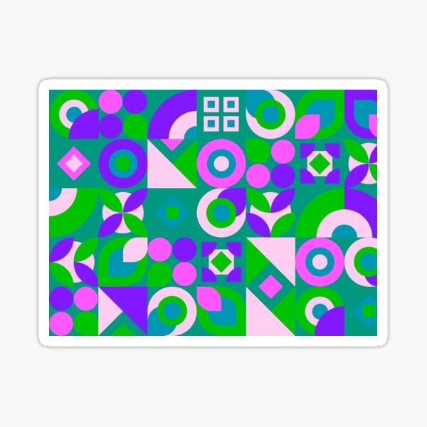 "Retro Vintage Midcentury Abstract Geometric Pattern Shapes Mod" Sticker for Sale by StudioAkubi ...