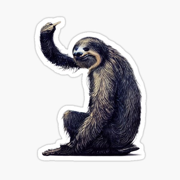 "Sloth giving the middle finger" Sticker for Sale by TheCrocShop ...