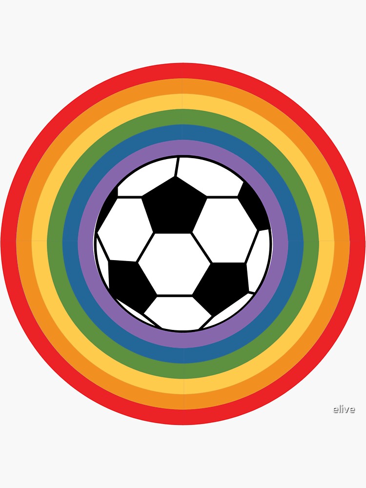"soccer ball and rainbow" Sticker for Sale by elive | Redbubble
