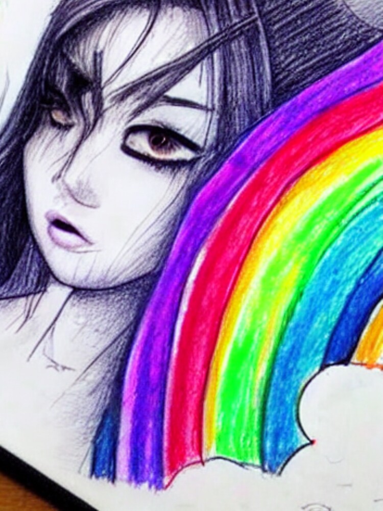 "The rainbow girl" Sticker for Sale by Subjectiv3Art | Redbubble