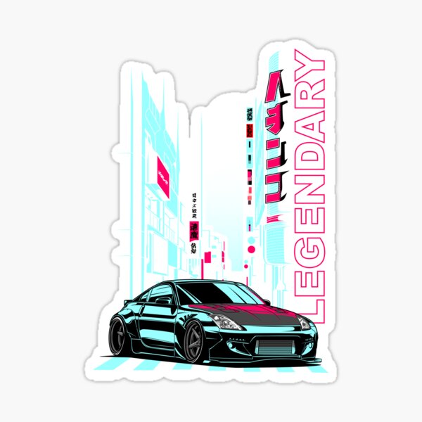 "Tokio 350Z Fairlady JDM Tuning Neon 90s Car" Sticker for Sale by ...