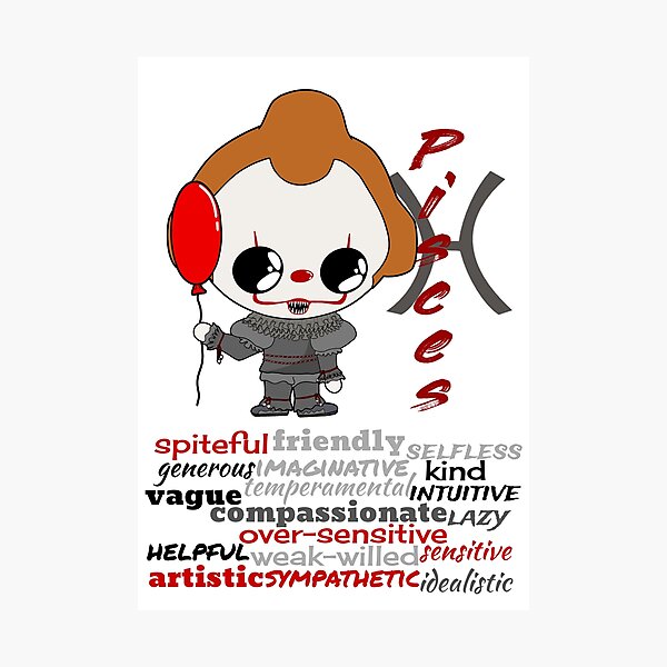 "Pisces Zodiac Horror Monster- funny, cute, february, march, sign ...