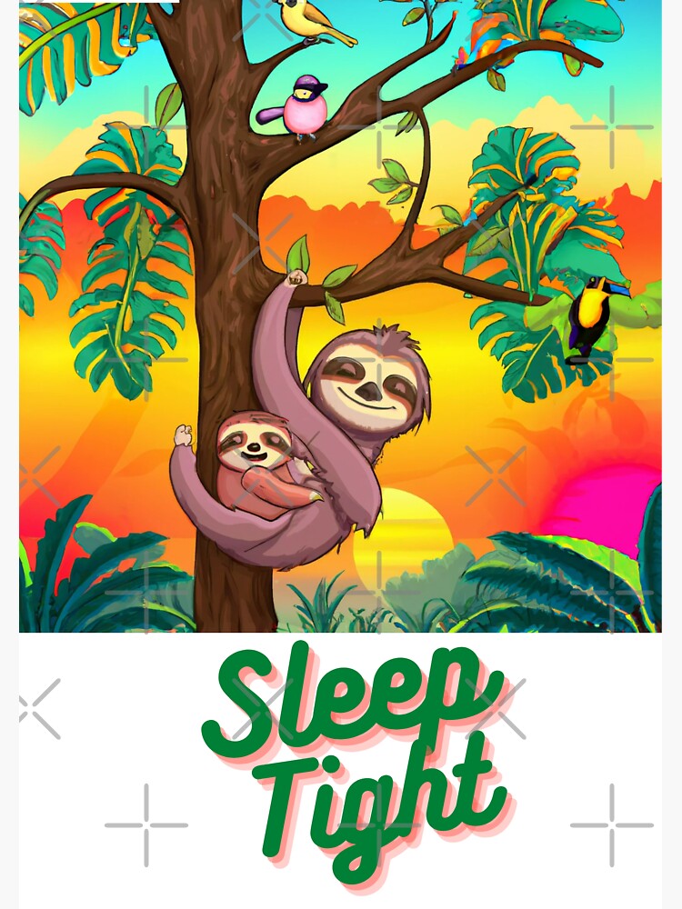 "Cute Sloths wishing you a good night" Sticker for Sale by ...