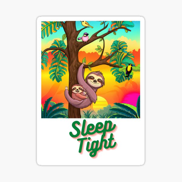 "Cute Sloths wishing you a good night" Sticker for Sale by ...