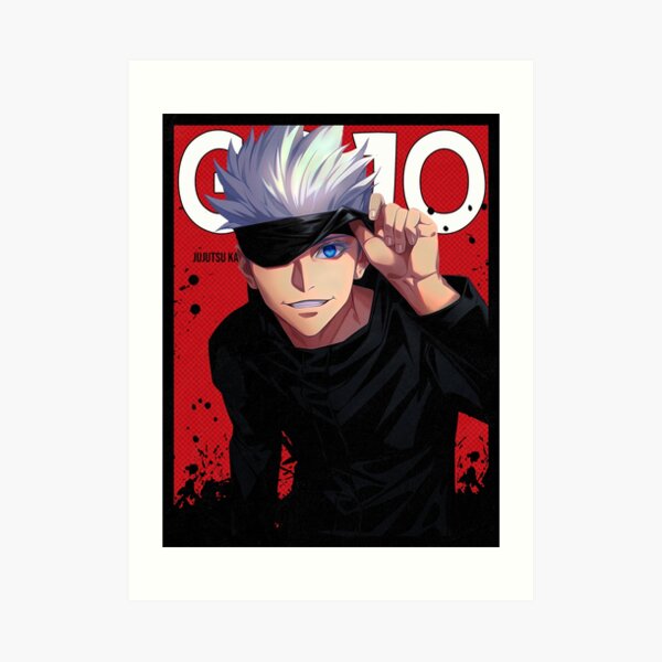 "Gojo Satoru Jujutsu Kaisen Red Comic Design" Art Print for Sale by ...